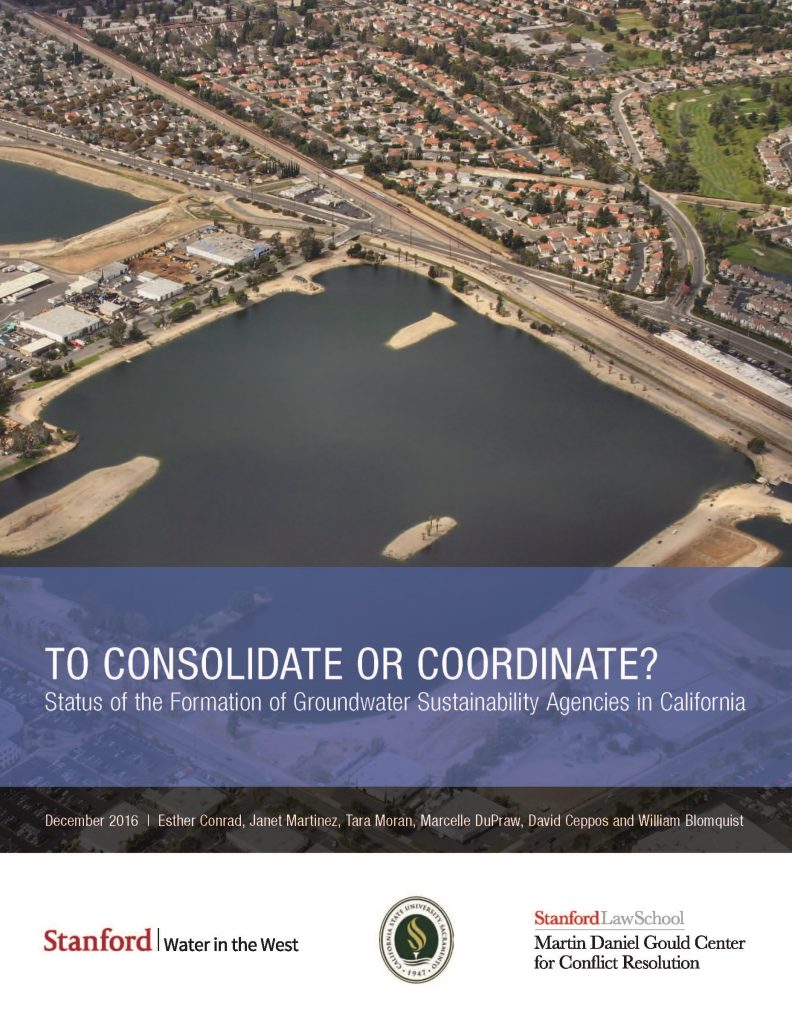 Report on formation of new groundwater sustainability agencies in ...